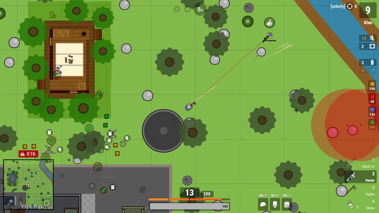 surviv.io battle royale game 13 kills épico 1v1 primer lugar - YouTube