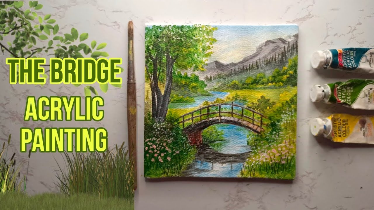The Bridge | Acrylic Painting Idea | Step by Step Tutorial # 42 - YouTube