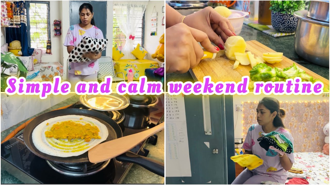 Calm and simple relaxing weekend routine I weekend home reset routine # ...