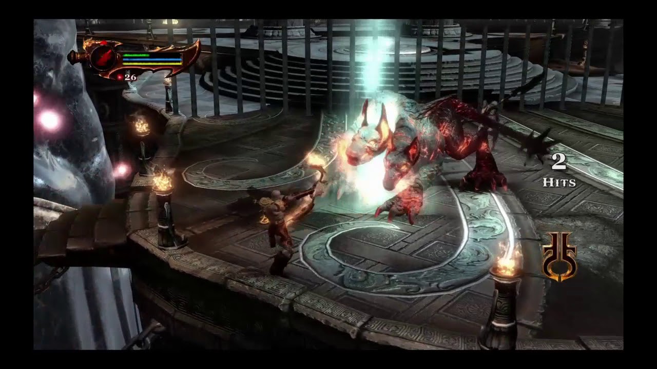 God of war 3 remastered Cerberus fight hard mode guide - YouTube