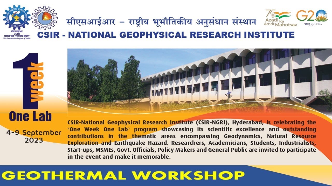 CSIR - NGRI - One Week One Lab Program 2023 - Geothermal Workshop ...