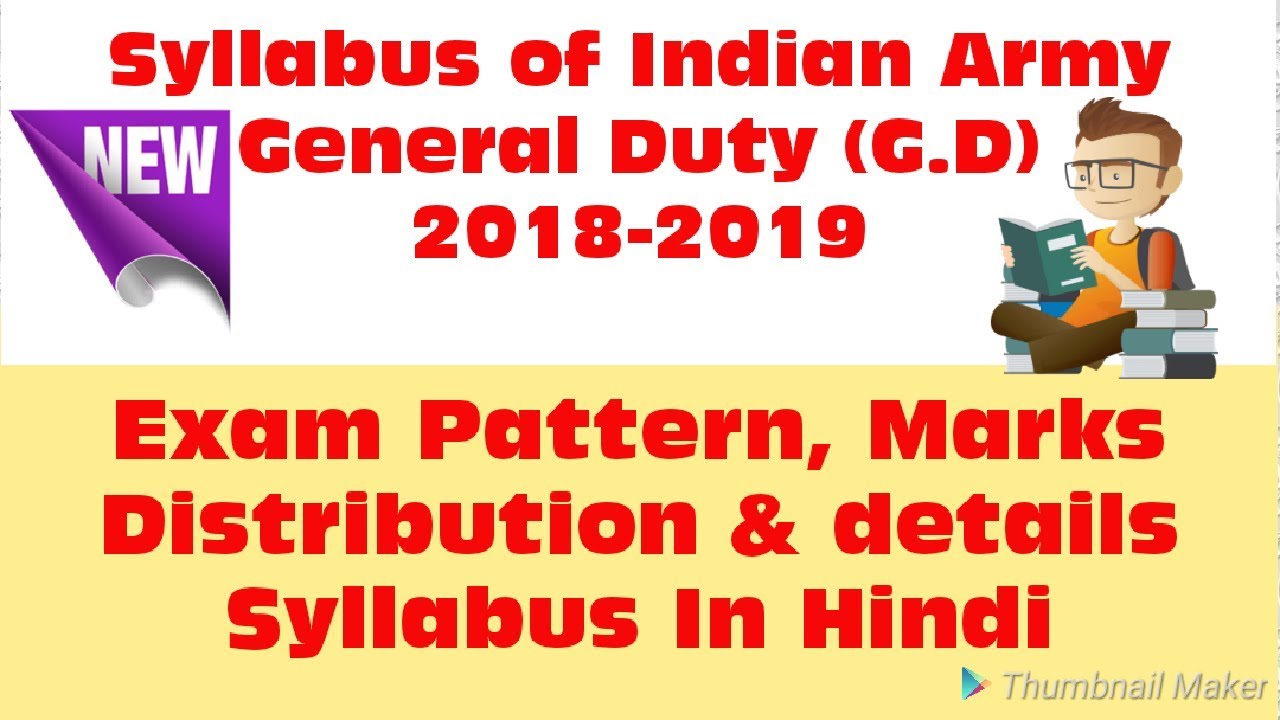 Syllabus of Indian Army GD General Duty in Hindi - YouTube