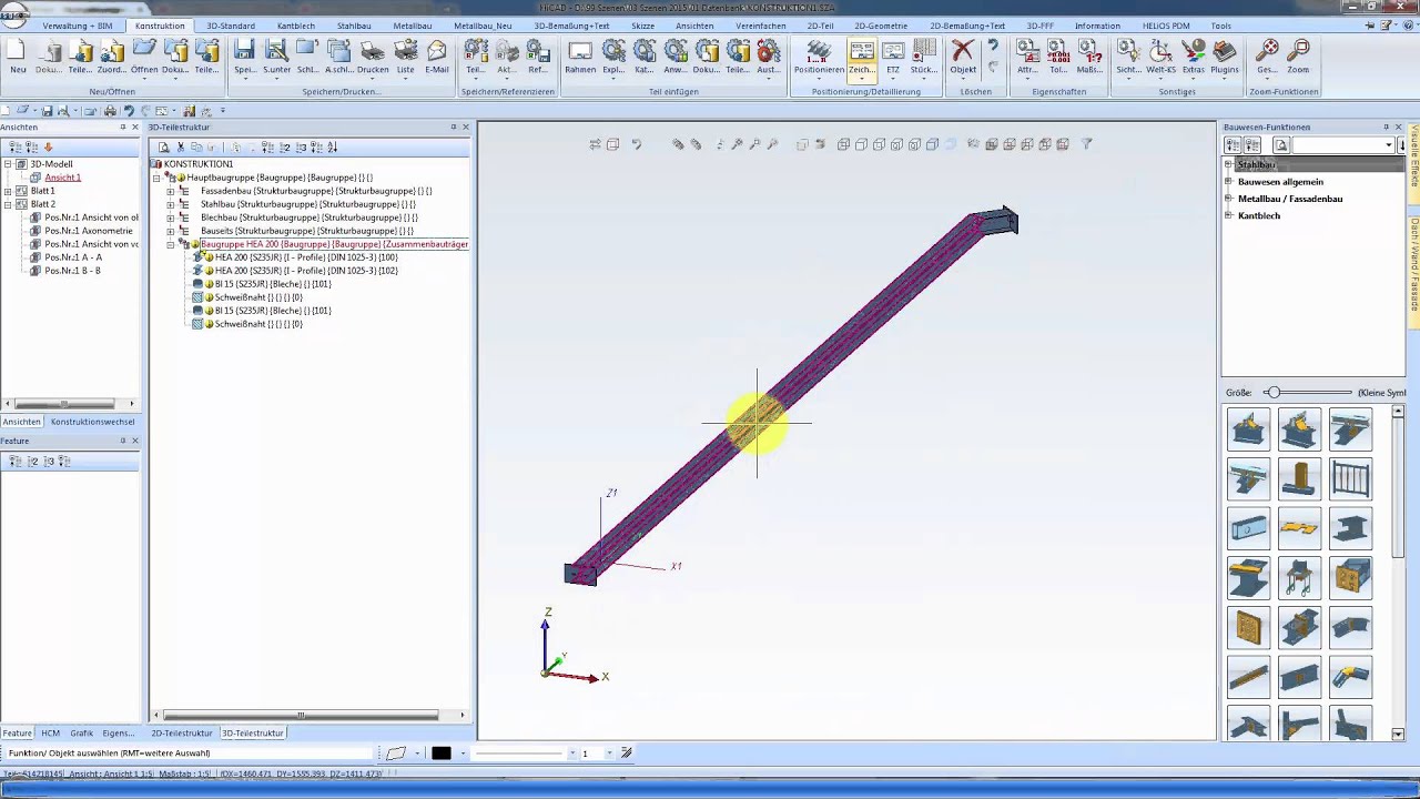 HiCad - Tutorial W#5 - Auswahl des richtigen Hauptteils - YouTube