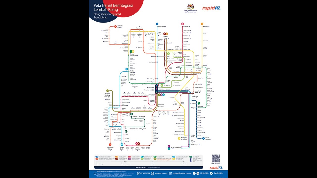 240826 - RapidKL Integrated Transit Map - Bản đồ các tuyến tàu và buýt ...