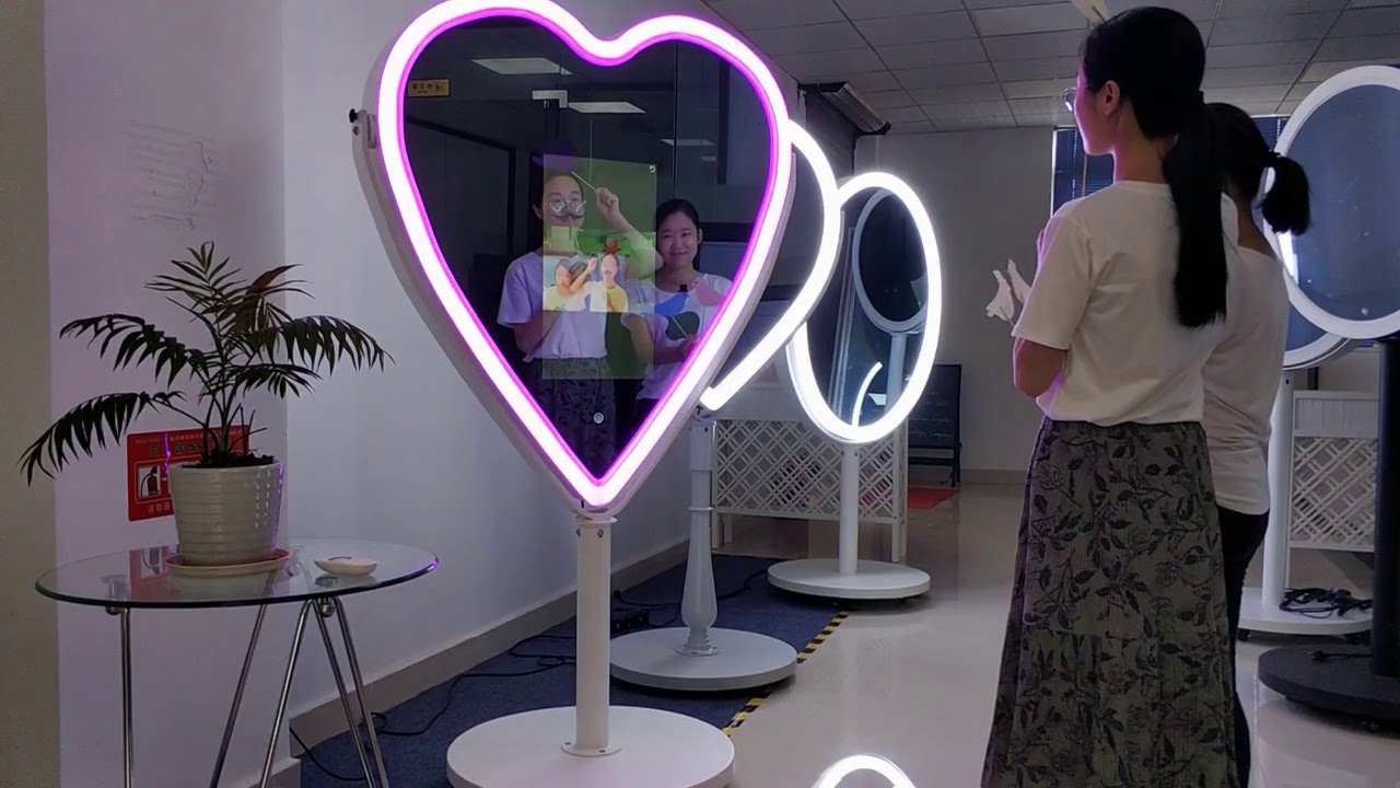 Multicolor Heart Mirror Photo Booth Eagle Complete - YouTube