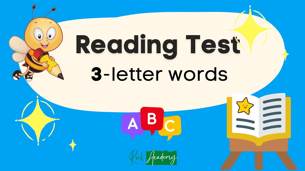 Children's Reading Test. 3-Letter Words. Easy. Early Learning English ...