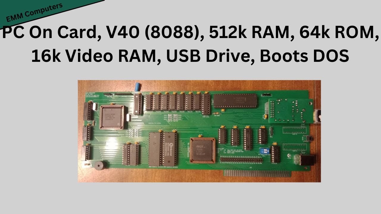 PC On Card, V40 (8088), 512k RAM, 64k ROM, 16k Video RAM, USB Drive ...