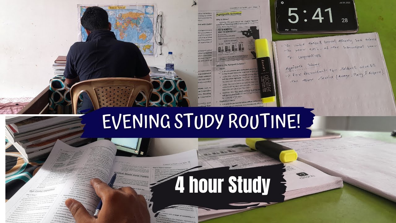 Evening Study Routine Vlog📚| Study Motivation - 4 hours of Study Plan📗 ...