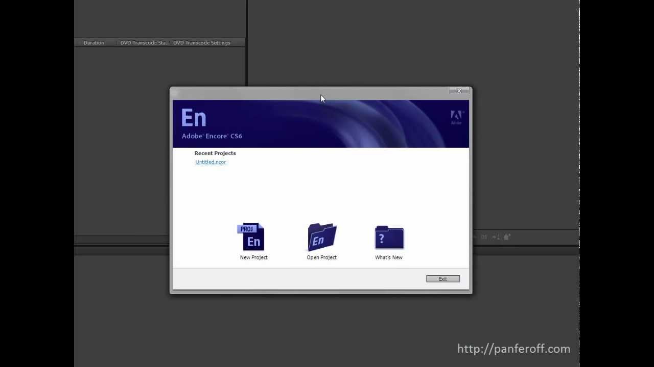 Создание нового проекта в Adobe Encore CS6 - YouTube