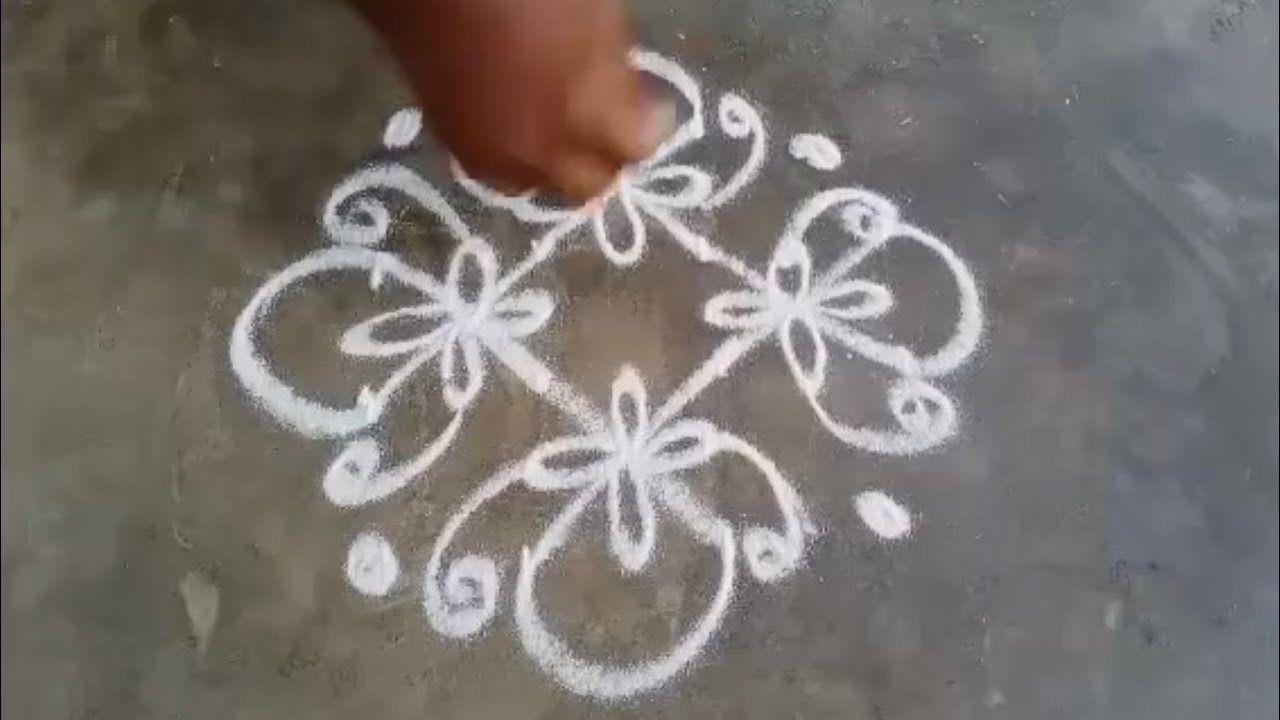 Kutty kolam | Small kolam | simple and easy kolam - YouTube