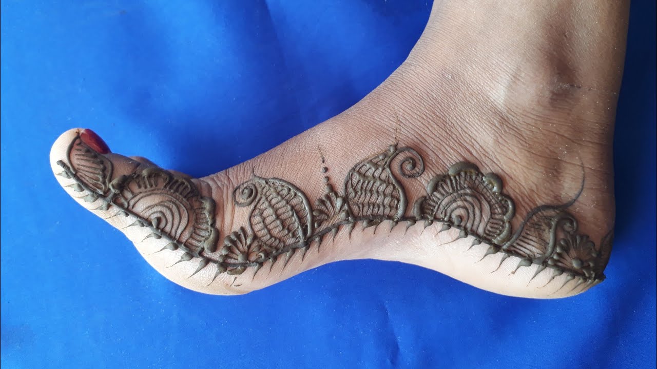 L letter mehndi designs | pero ki mehndi | feet mehndi designs | leg ...