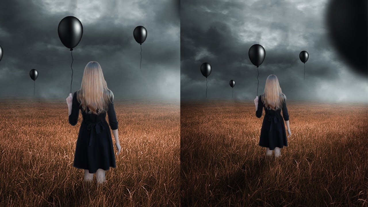 Photoshop Manipulation - The dark balloon and girl Photo Manipulation ...