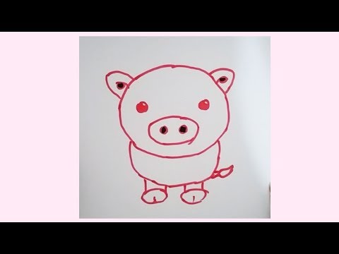 ÇOK KOLAY DOMUZ ÇİZİMİ (KOLAY HAYVAN ÇİZİMİ)