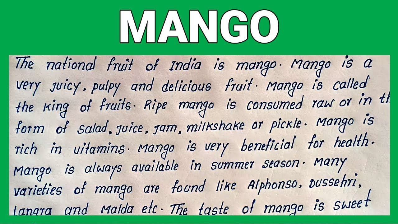 Best English Essay on Mango 🥭 | How to Write Simple Easy English Essay ...