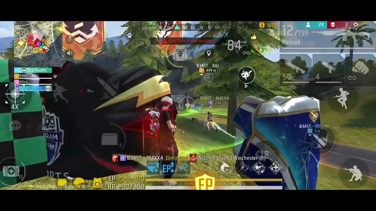 FREE FIRE FULL SQUAD BR RANKED GAMEPLAY 24 ELIMINATION - YouTube