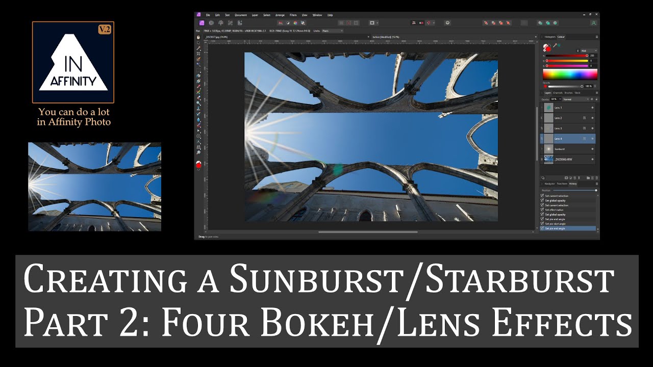 Creating a Sunburst/Starburst, Part 2: Four Bokeh/Lens Effects - YouTube