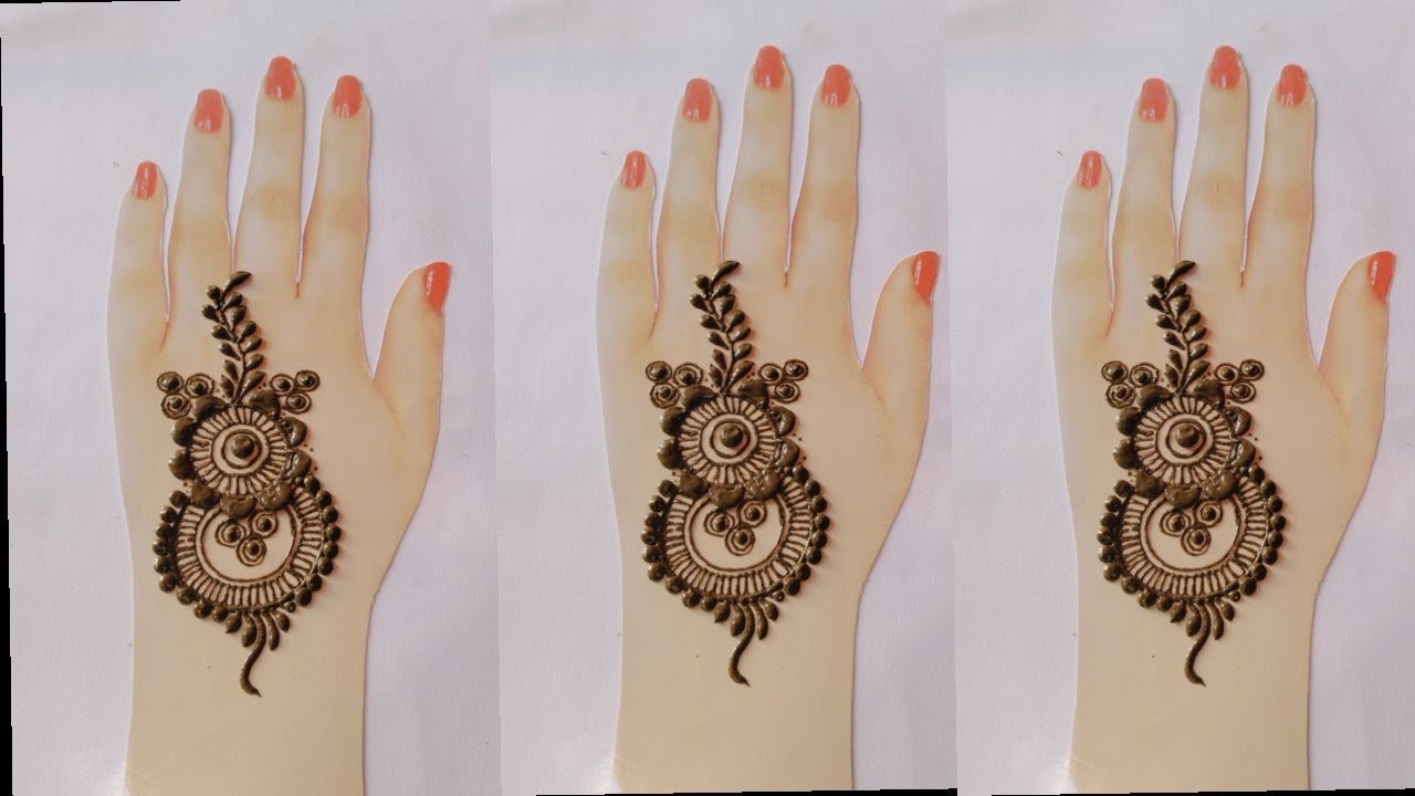 New Easy Gol Tikki Mehndi design for Backhand||Simple Goll Tikki design ...