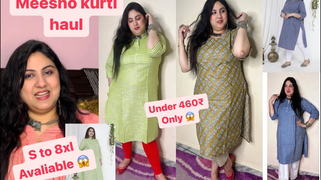 Meesho Cotton Kurti Haul Under 450₹ S To 8xl 😱 Meesho Haul Reetu Handa Youtube