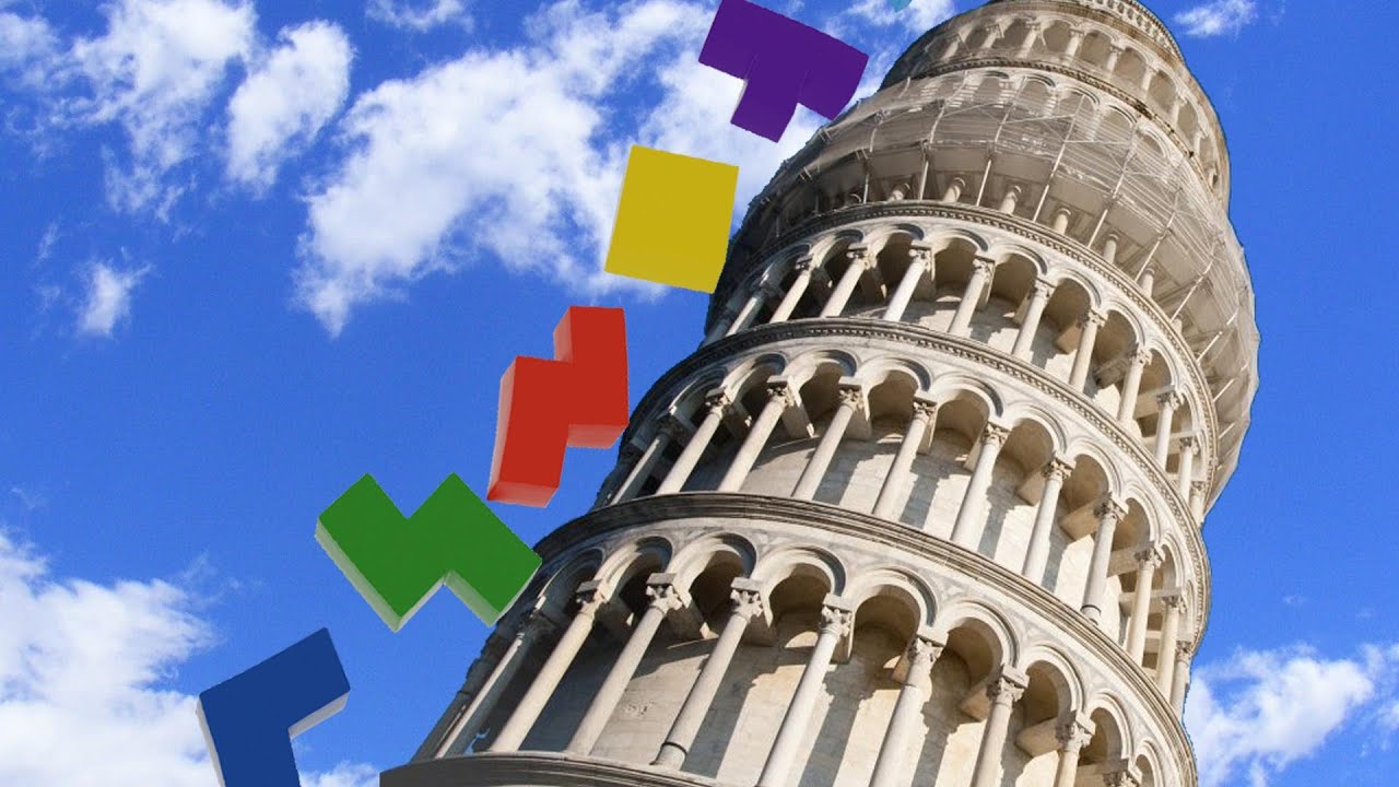 Leaning Tower Tetris Show Jelly Softbody Simulation - YouTube