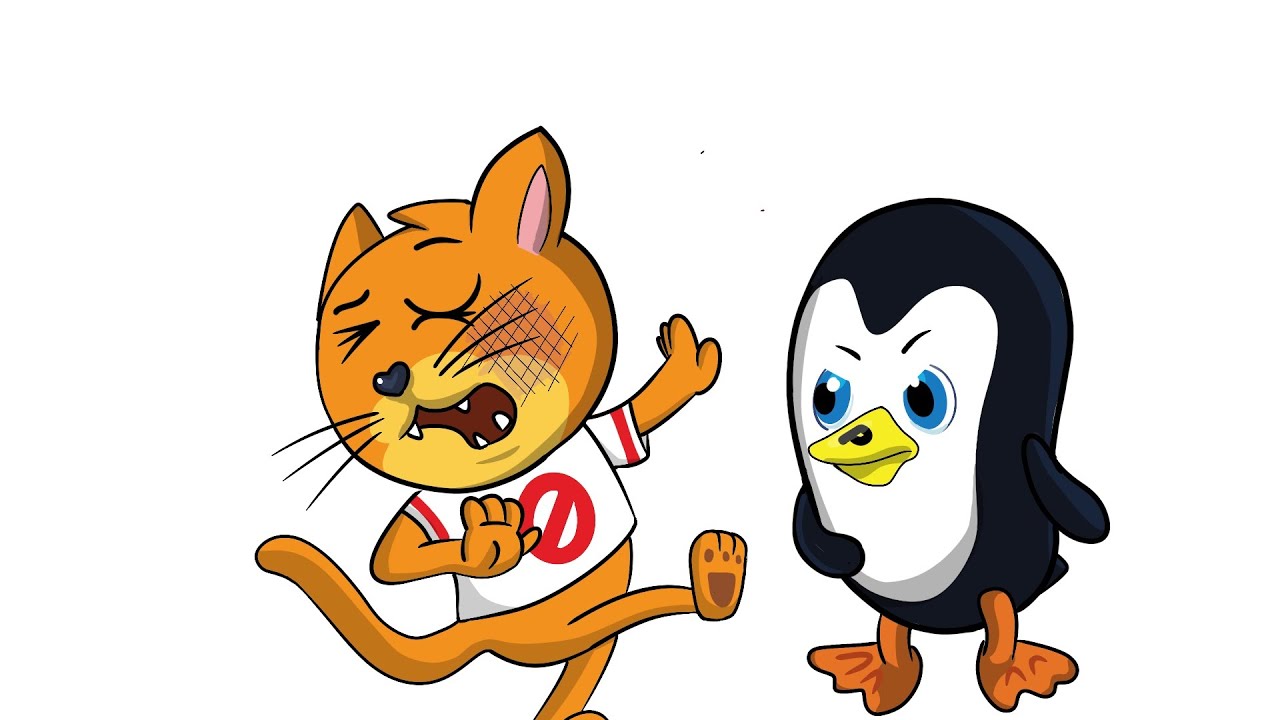 Persistent Penguin Slaps Cynical Cat #VeefriendsChangeMyMind - YouTube