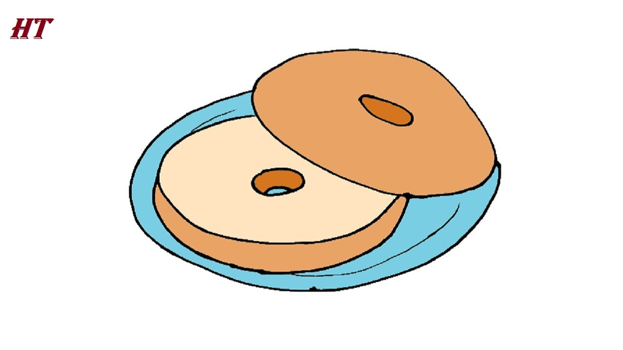 How to Draw a Bagel Easy - YouTube