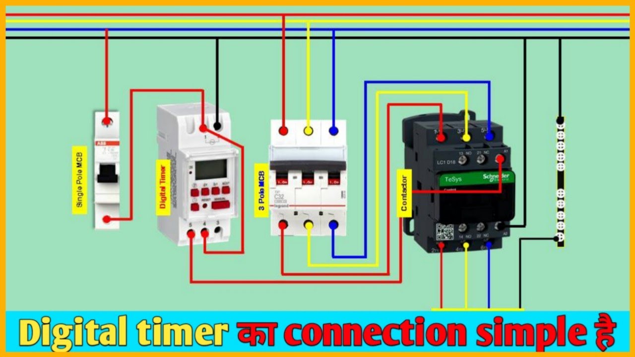Electrical Digital timer ka connection kaise Karen ...