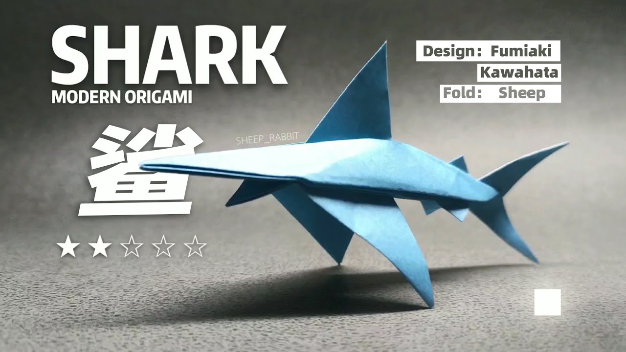 Challenge Modern Origami /Tutorial #/9 Sharks / How to make a cute ...