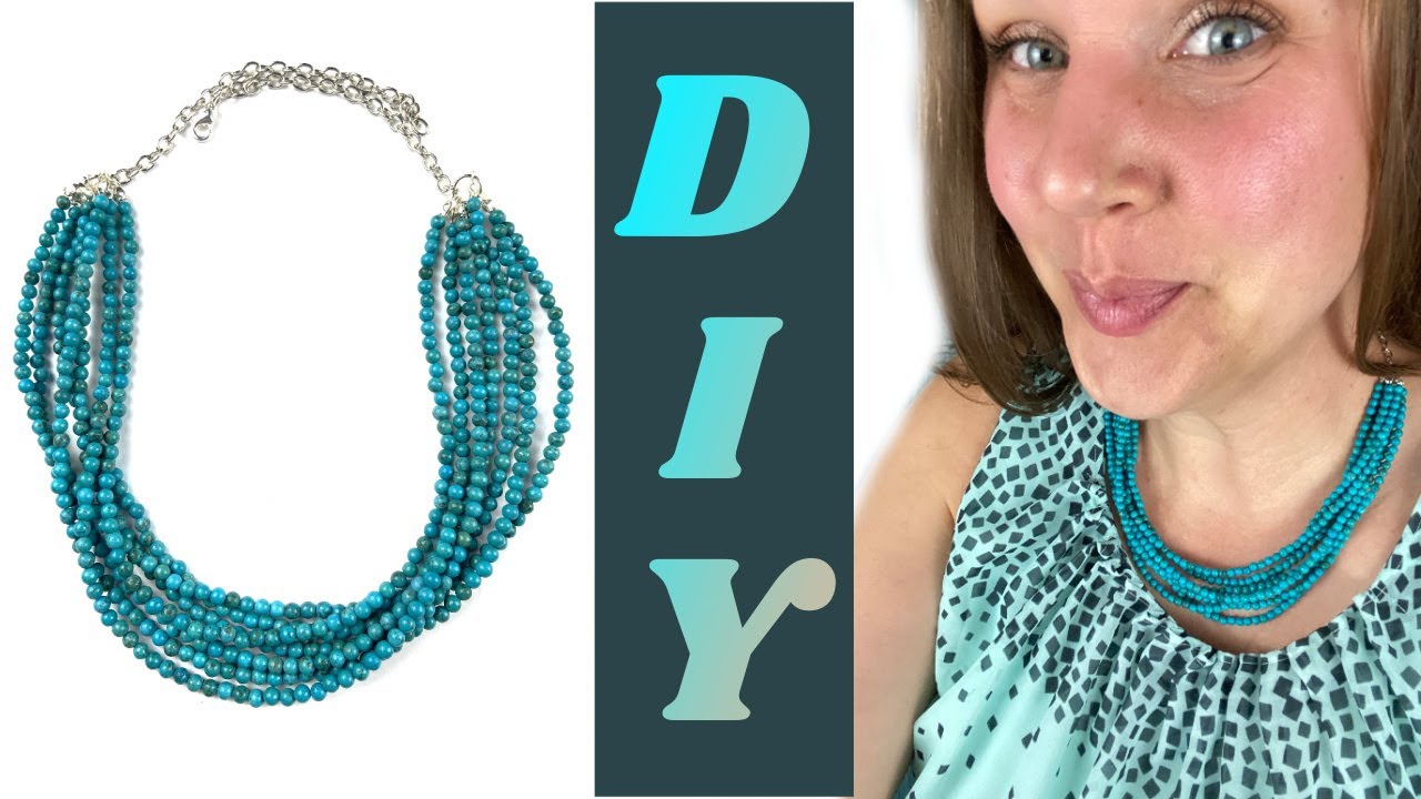 How to Make this Real Stone Beaded Multi Strand Necklace - DIY Beaded ...
