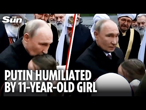 Moment Putin SQUIRMS during confrontation with child over Ukraine war