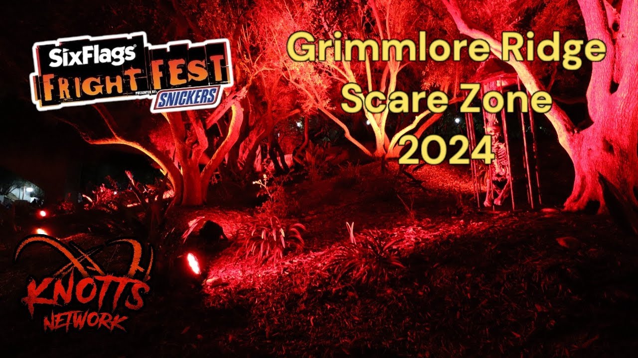 Six Flags MM Fright Fest Grimmlore Ridge Scare Zone 2024 - YouTube