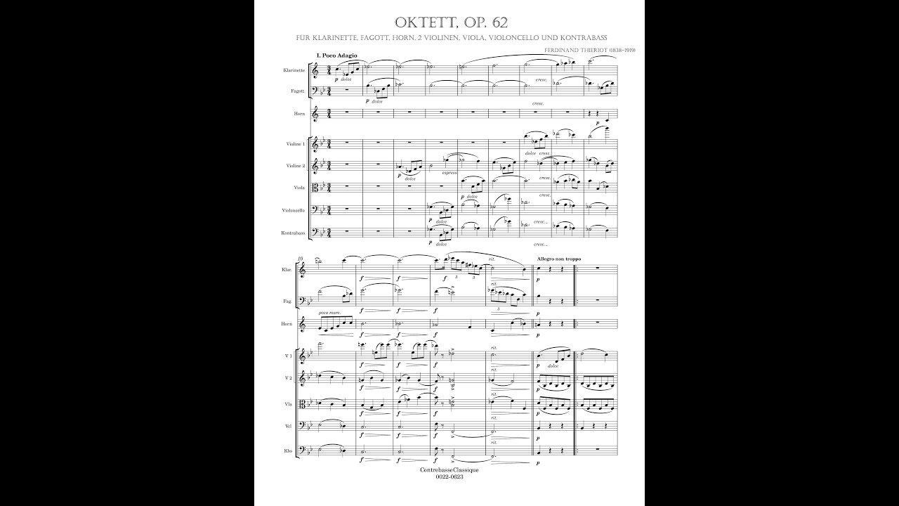 Ferdinand Thieriot – Oktett in B Dur (Klarinette, Fagott, Horn, 2 Vln ...
