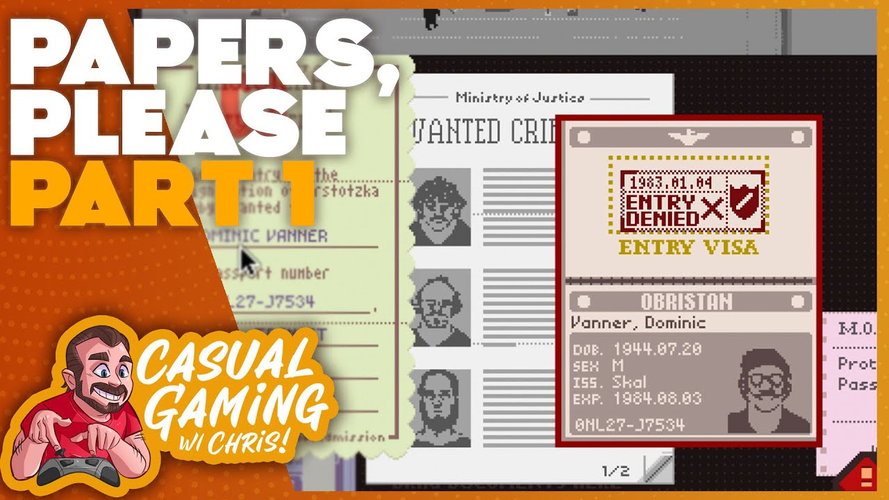 A Game About Securing the Border - Papers, Please part 1 - YouTube
