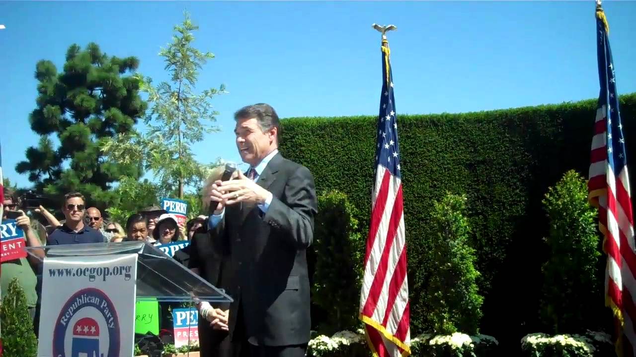Rick Perry Speech at Orange County Rally (part 1) - YouTube