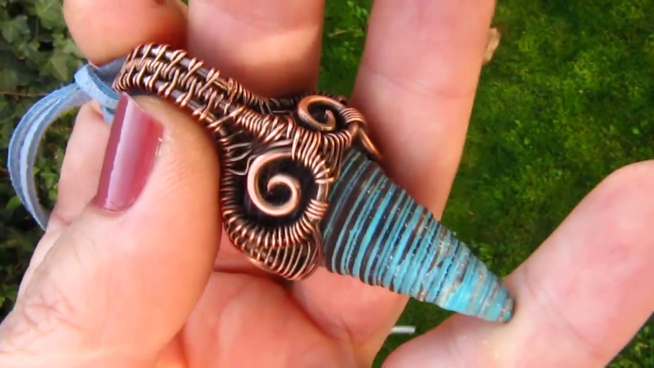 Copper Wire Wrapped Reversible Telescope Snail Shell Pendant by ...
