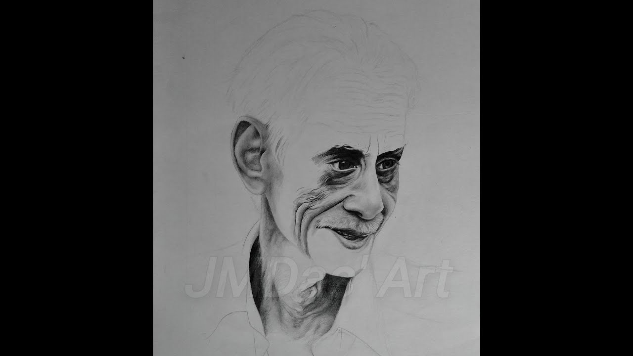 Hiren Bhattacharyya Drawing | Pencil Drawing | Portrait Art | Jayanta ...
