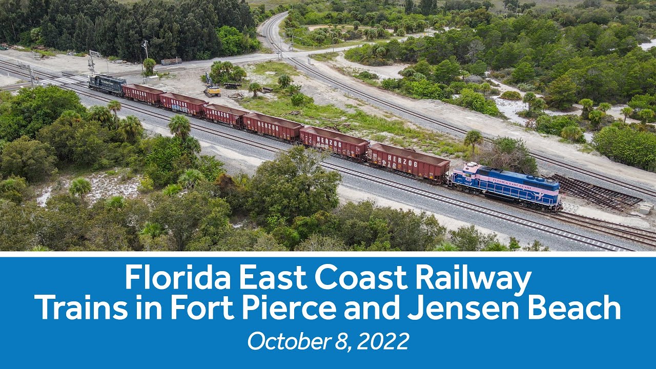 FEC trains in Fort Pierce and Jensen Beach - October 8, 2022 - YouTube