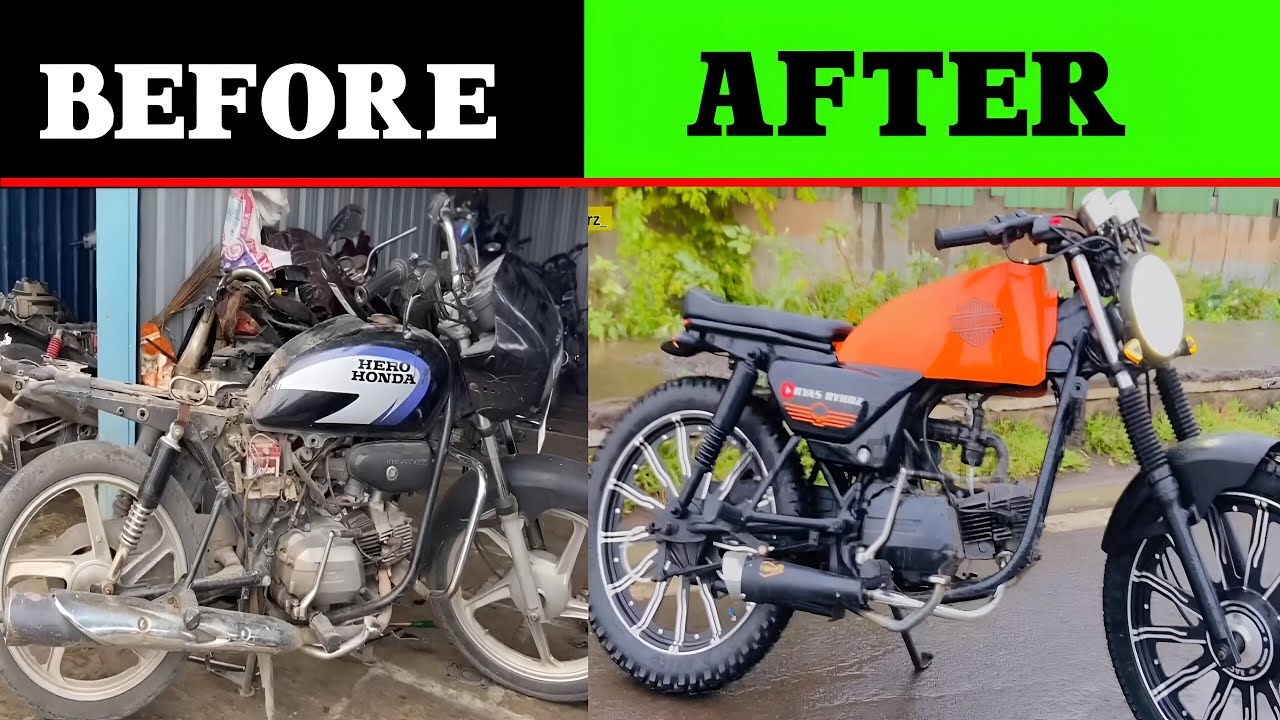 SPLENDOR modified into Harley Davidson | Splendor full modification ...