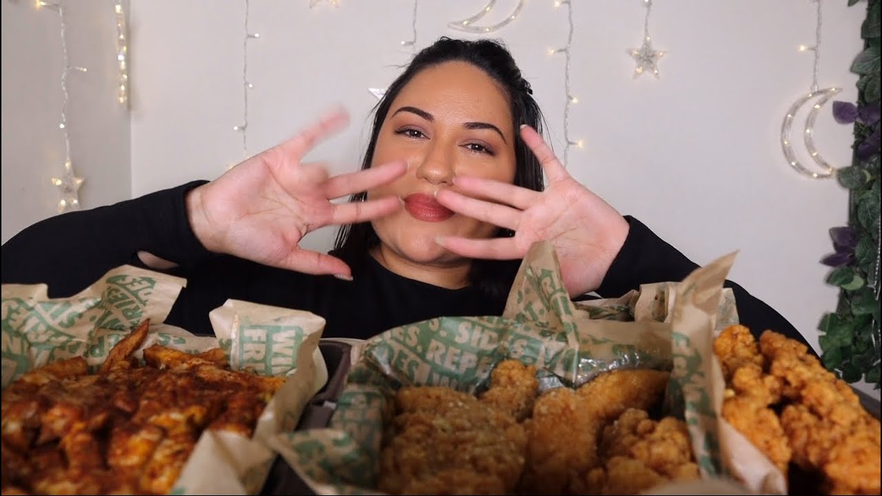 Asmr Wingstop ☆ Eating Parmesan Chicken Tenders Cajun Corn Voodoo