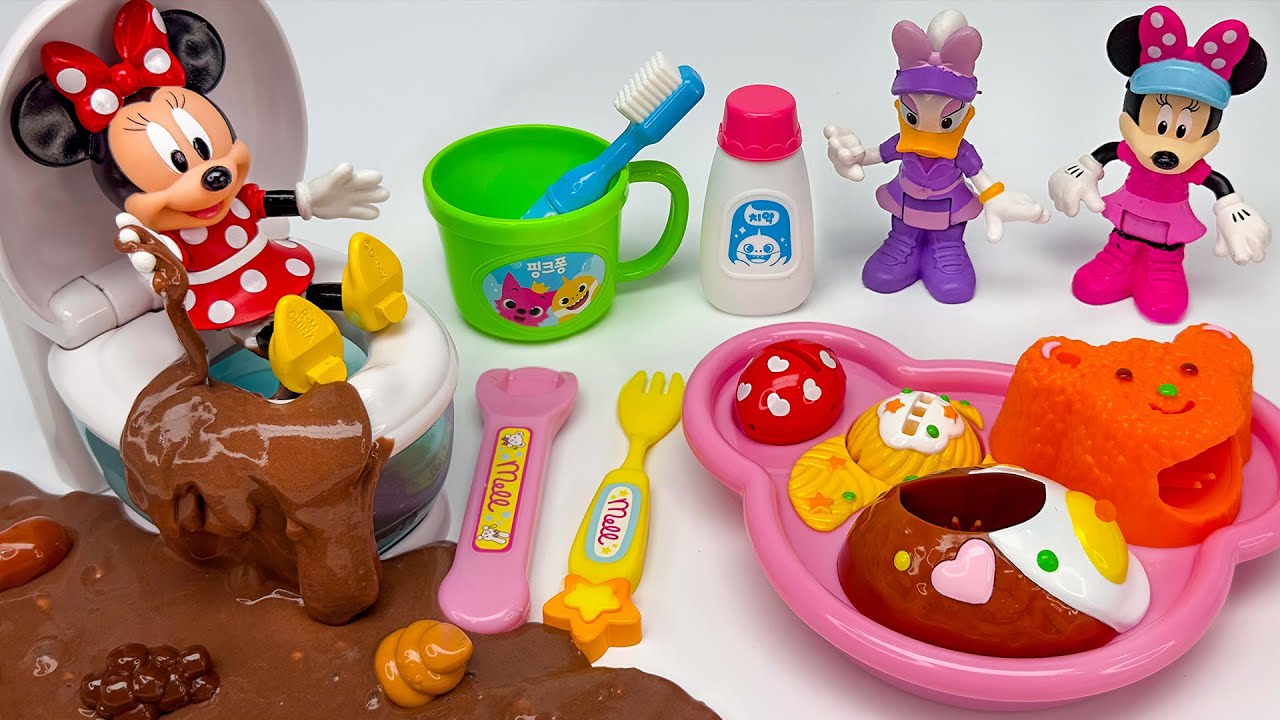 Minnie Mouse Bathroom Toilet Playset Unboxing | Oddly Satisfying ASMR ...