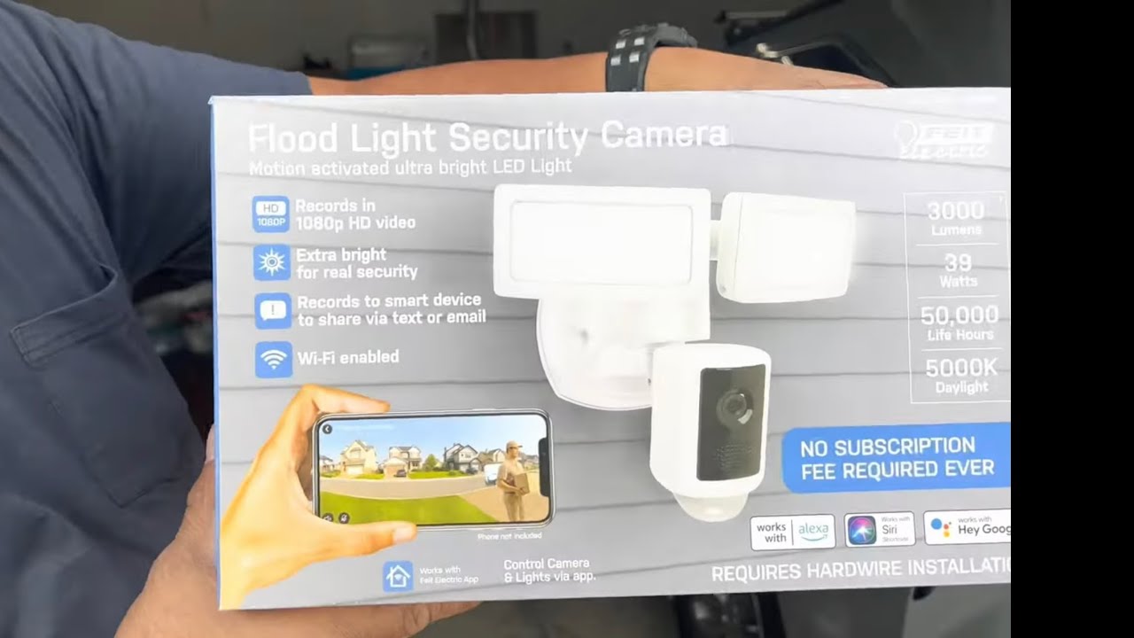 How to install a flood light with CAMERA in front of your garage door ...