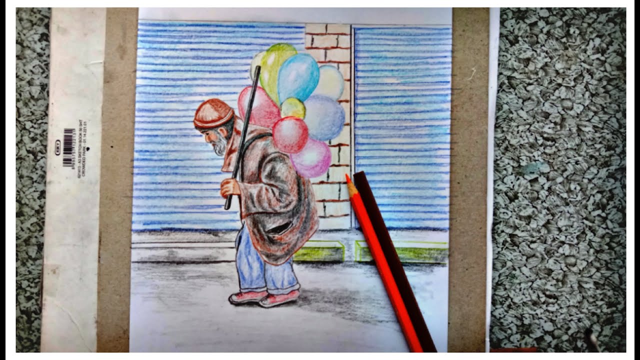Old Poor Man Painting / Draw / Art / Painting - YouTube