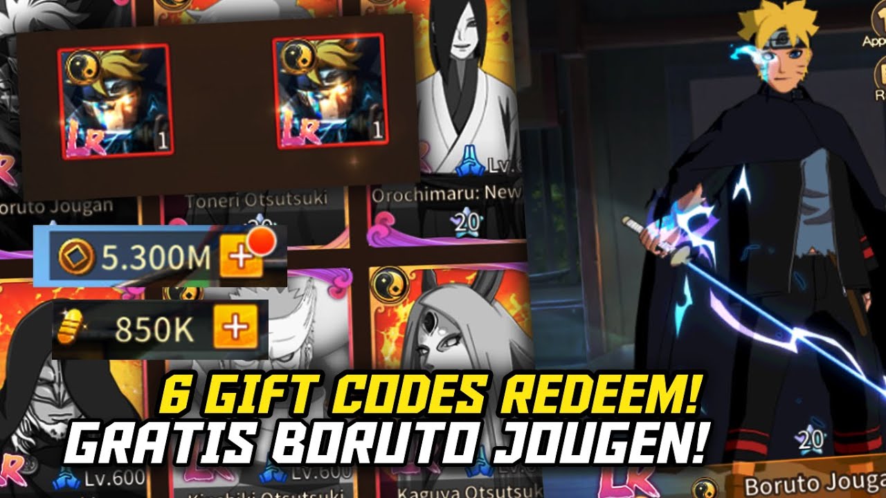 New Gift Codes redeem Free Boruto Jougen! Naruto Nindo Fire Will - YouTube