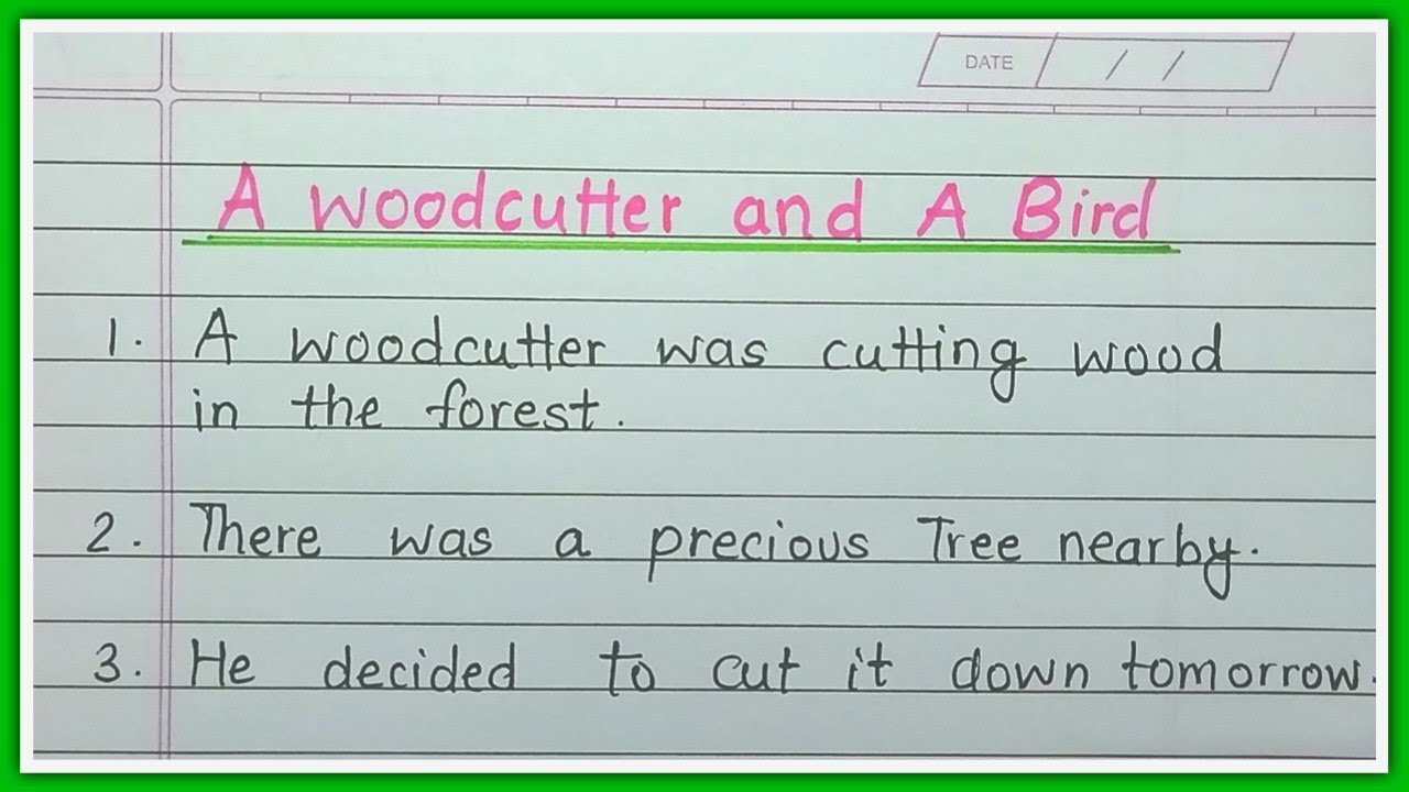 10 lines story in english | woodcutter and bird story | Bird short ...