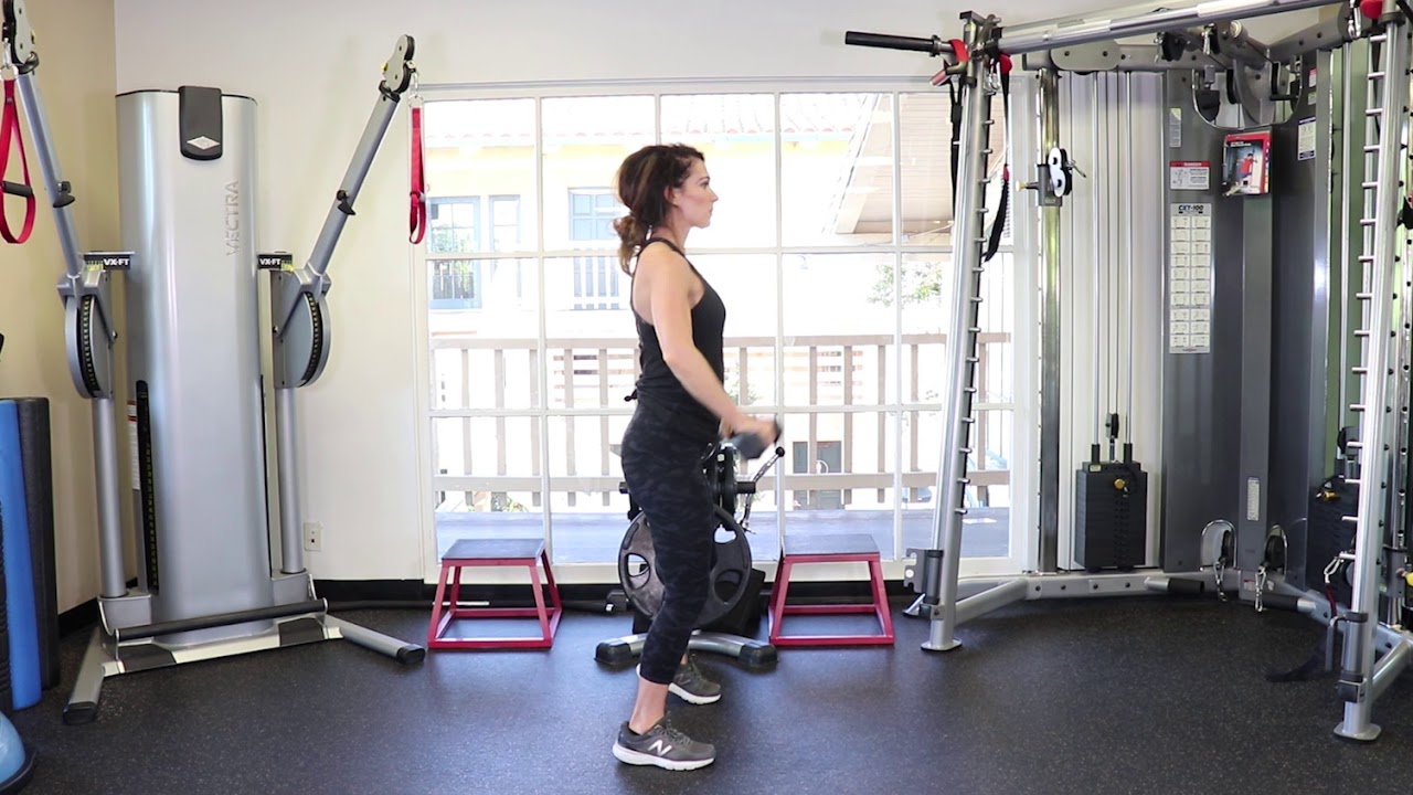 Standing Dumbbell "Chest" Press - YouTube