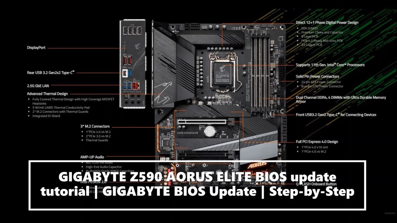 GIGABYTE Z590 AORUS ELITE BIOS update tutorial | GIGABYTE BIOS Update ...
