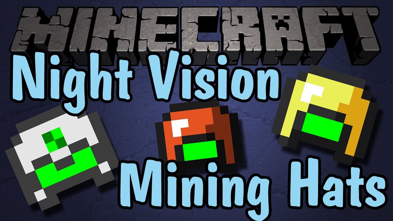 НОВЫЕ ШАПКИ - Night Vision Mining Hats - Обзор модов #2 (Minecraft ...