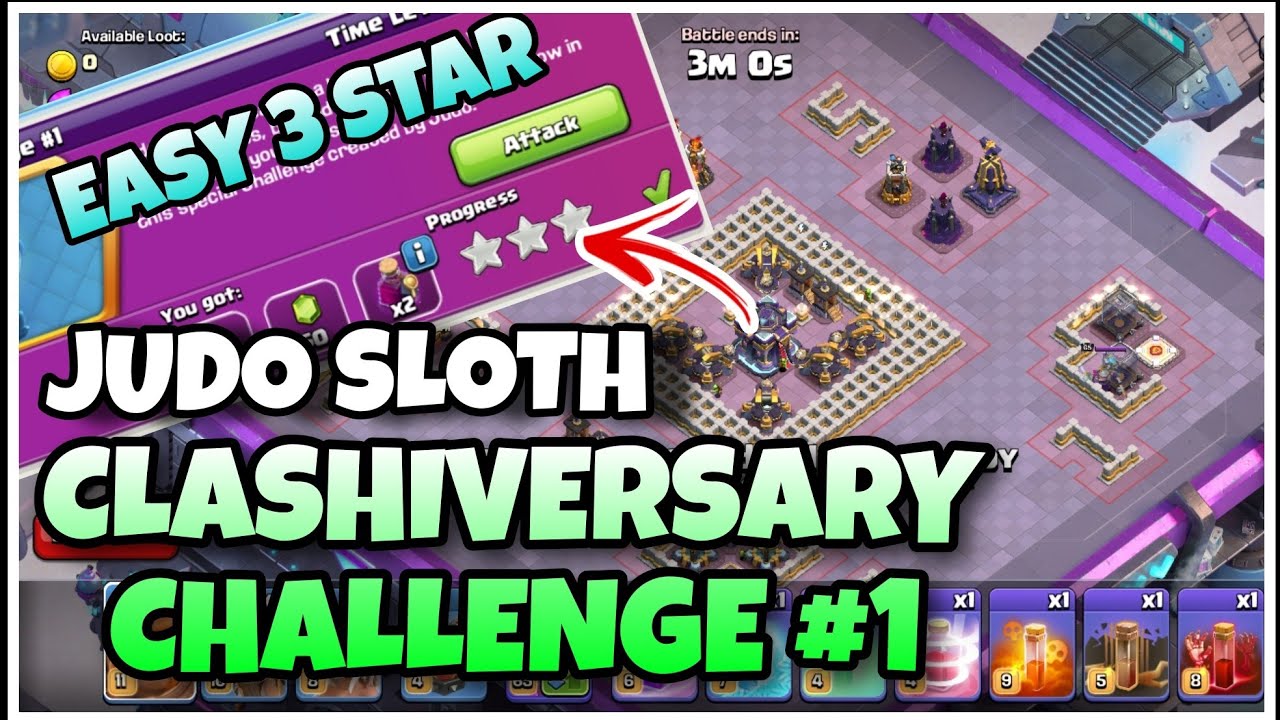 Judo Sloth's Creation | Clashiversary Challenge #1 | Clash of Clan ...