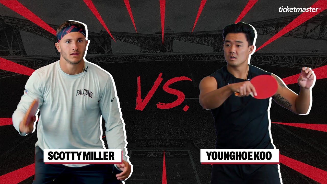 Younghoe Koo vs Scotty Miller | NFL players play ping-pong | Atlanta ...