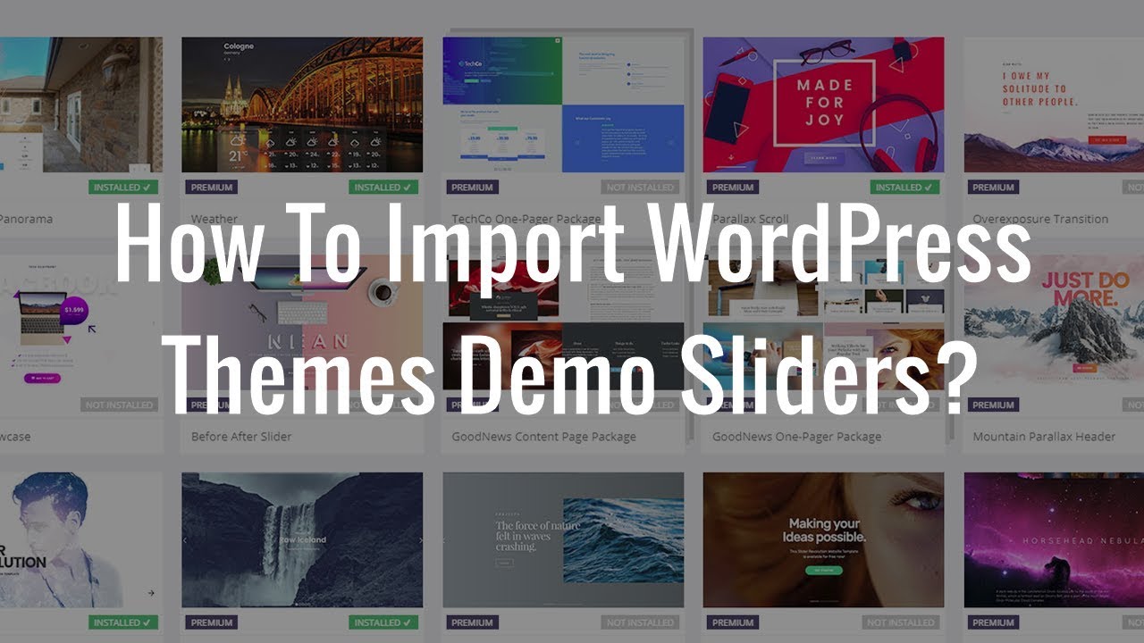 How To Import WordPress Themes Demo Sliders? - YouTube