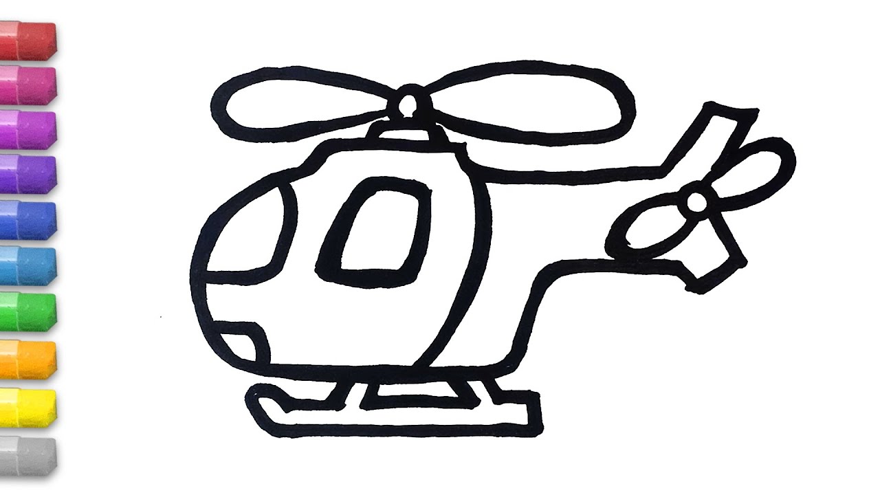 How to Draw Helicopter | Easy and Fun Drawing, Painting and Coloring ...
